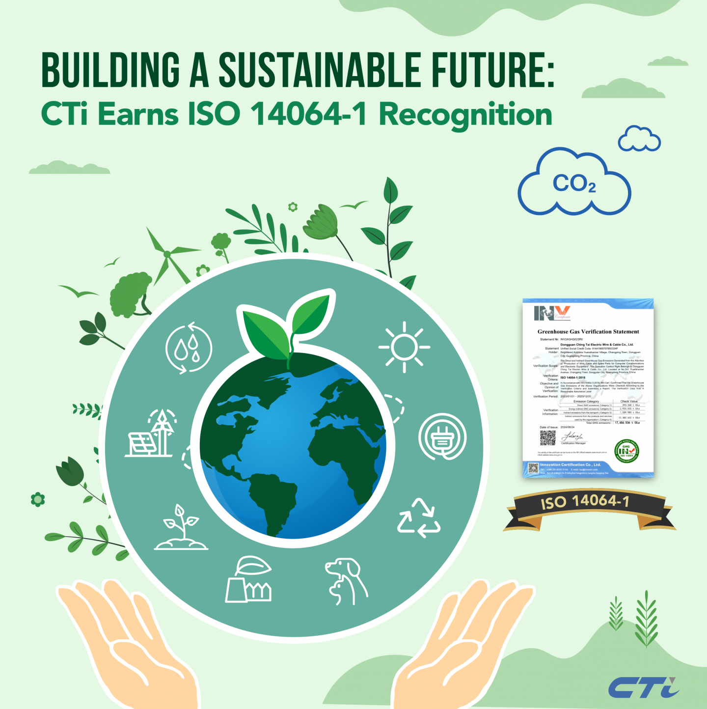 Building a Sustainable Future: CTi Earns ISO 14064-1 Recogni | CTi wire ...